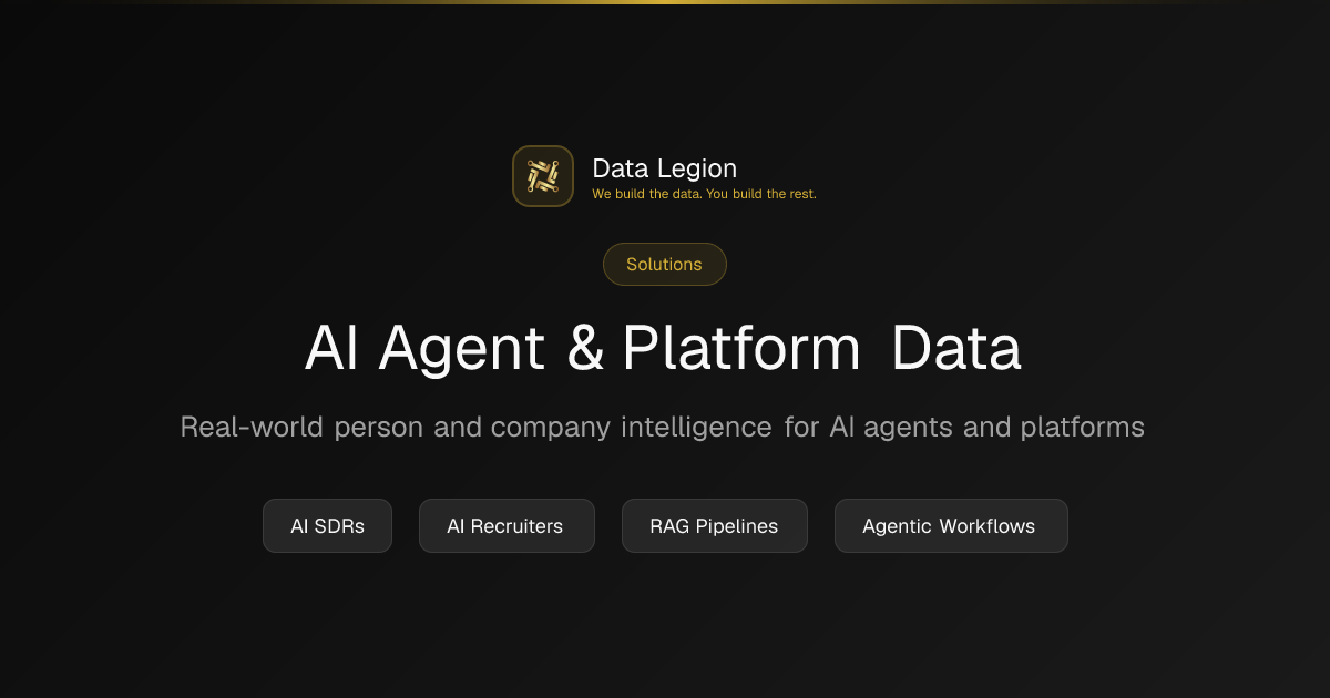 AI Agent & Platform Data | Data Legion
